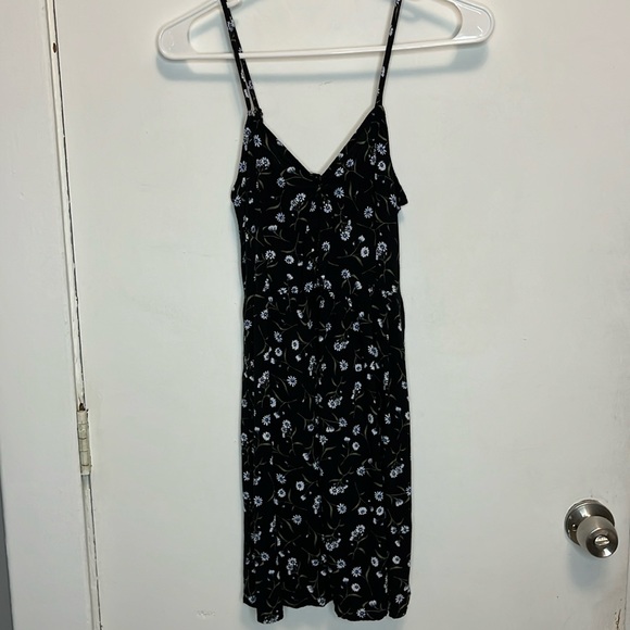 Divided | Dresses | Divided Black Floral Spaghetti Strap Mini Dress ...
